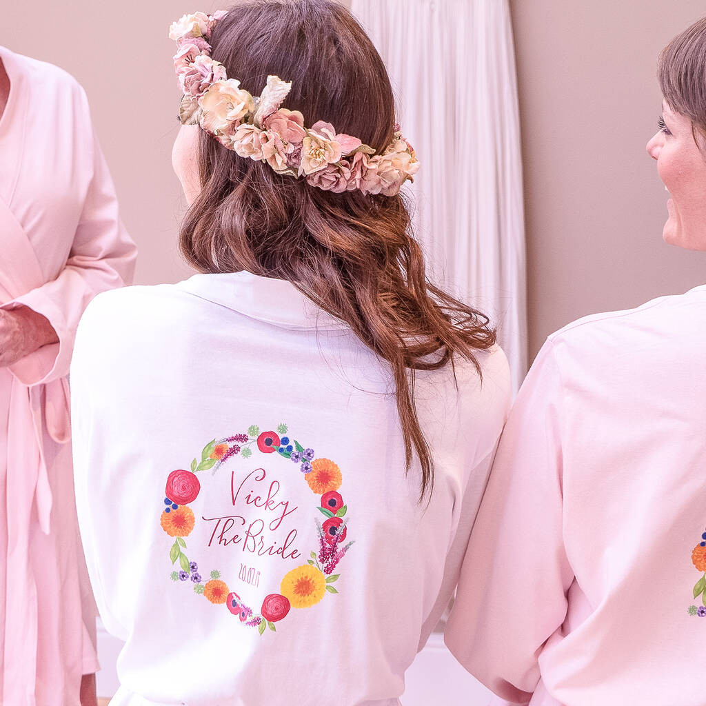 Floral Wedding Flower Girl Dressing Gown