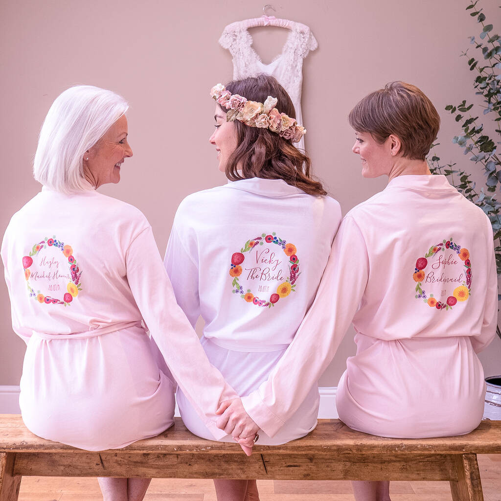 Floral Wedding Flower Girl Dressing Gown