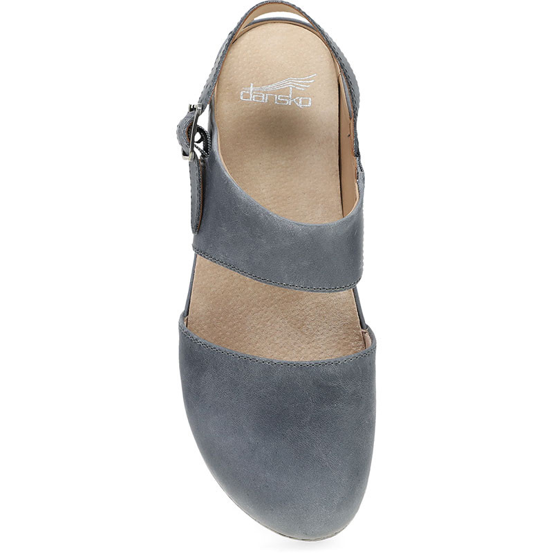 Dansko LUCIA Denim Oiled Pull Up Leather Clogs - Family Footwear Center