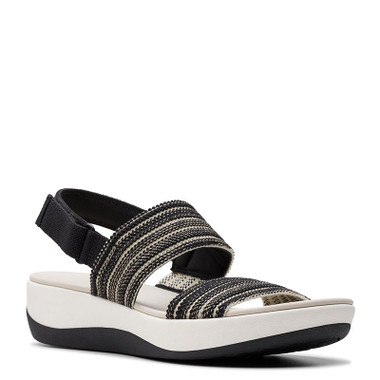 Clarks ARLA STROLL Black Combination Sandals - Family Footwear Center
