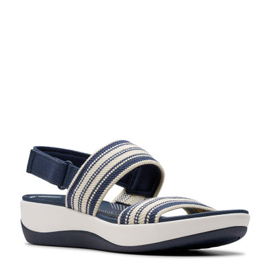 Clarks ARLA STROLL Navy Multi Sandals - Family Footwear Center