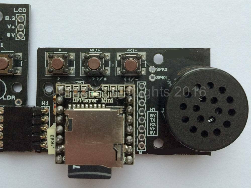 MP3 Audio/Sound Effect PCB - Small Scale Lights