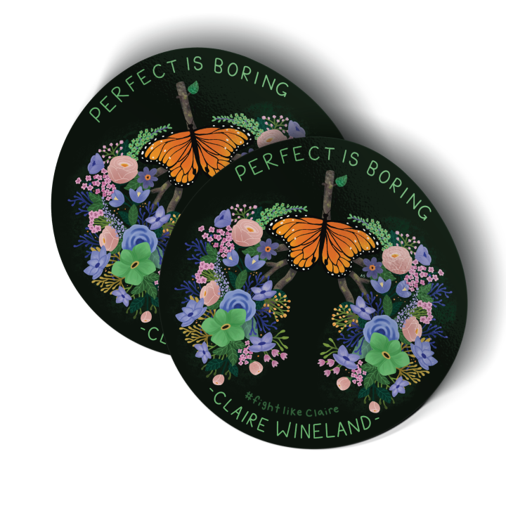 Perfect Is Boring - Floral (2" x 2" Mini Sticker -- Pack of Two ...