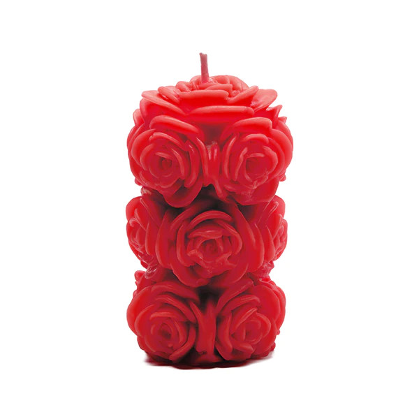 Red Rose Beeswax Pillar - Clary Sage Herbarium