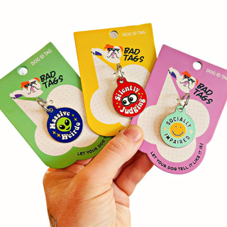 Bad Tags OFFICIAL - Funny Dog Tags for Sale - Personalized Pet ID Tags ...