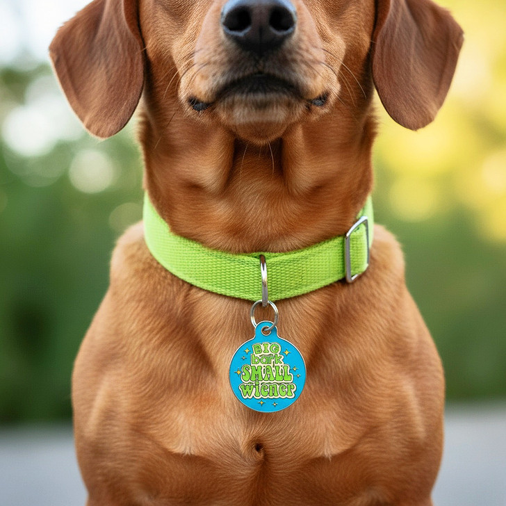 Big Bark Small Wiener Enamel Dog ID Tag