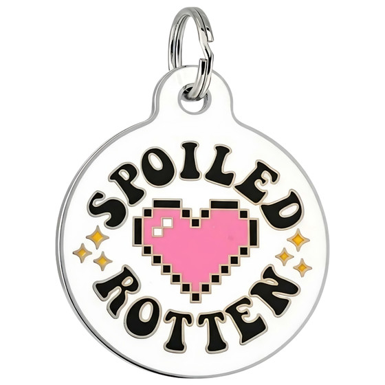 Spoiled Rotten Enamel Dog ID Tag