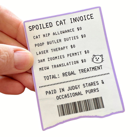 Spoiled Cat Invoice Sticker