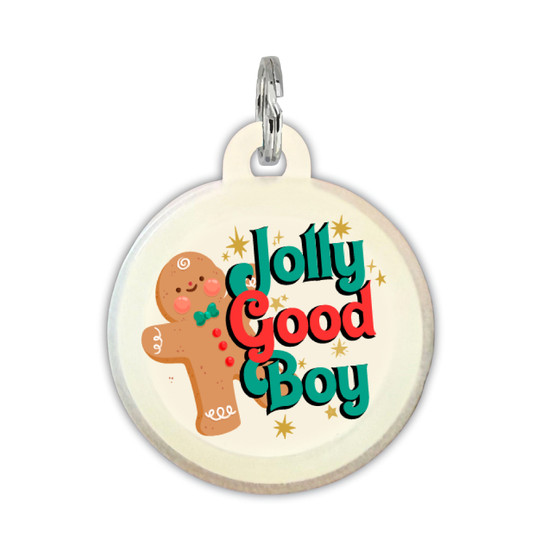 Jolly Good Boy Holiday Dog Tag Personalized