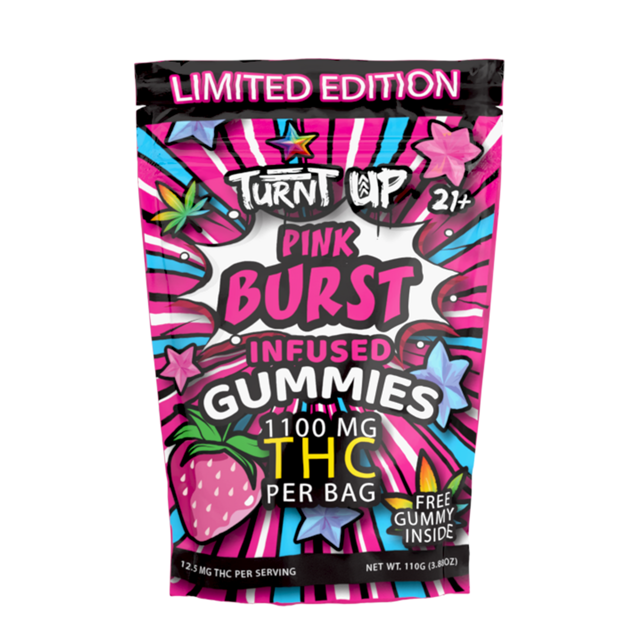 TURNT UP TURNT UP - 1100MG GUMMY BAG - PINK BURST - 11CT