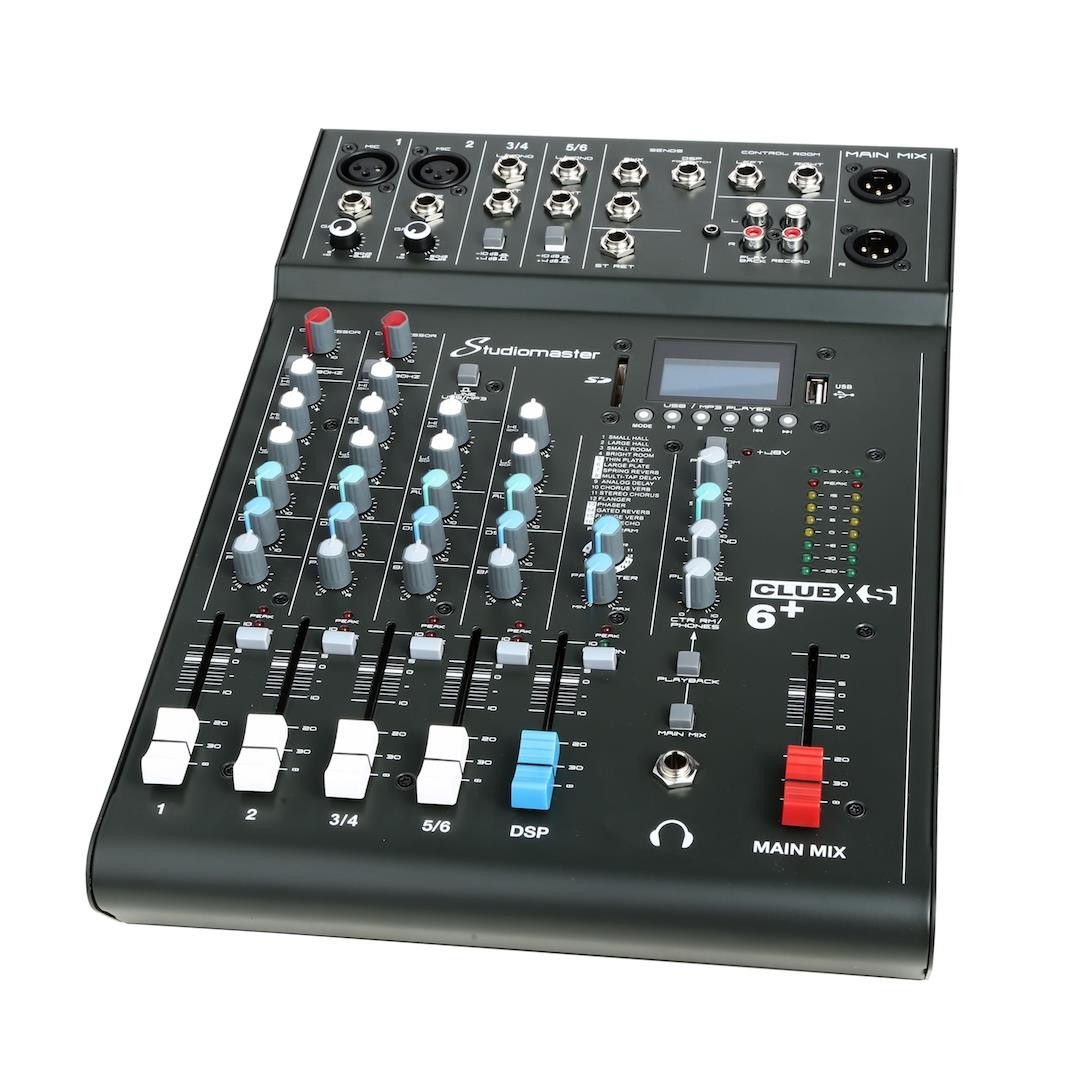Studiomaster Club XS 6+ Compact 6 Channel Mixer with 16 DSP Effects ...