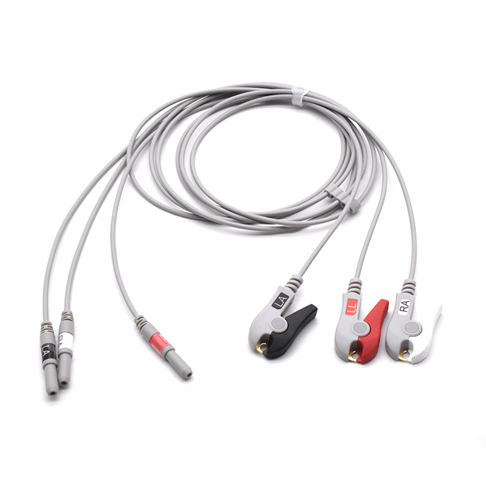DIN ECG Compatible Leadwire 3 Leads - Grabber - Medical Cable Source