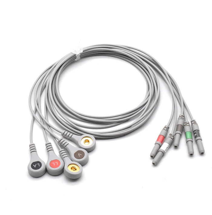 GE Healthcare ECG Compatible Leadwire 5 Leads - Snap - Medical Cable Source