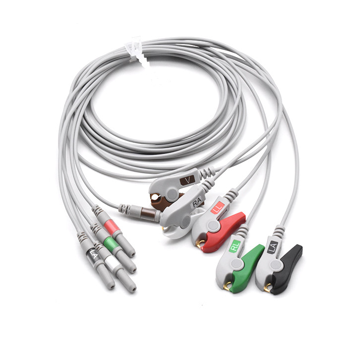 GE Healthcare ECG Compatible Leadwire 5 Leads - Grabber - Medical Cable ...