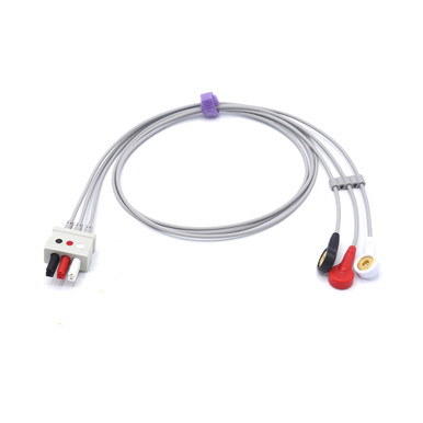 Mindray ECG Compatible Leadwires 3 Leads - Snap - Medical Cable Source