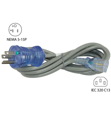 Hospital Grade Medical Power Cable 5-15PC to C13, 18AWG - MANY SIZES ...