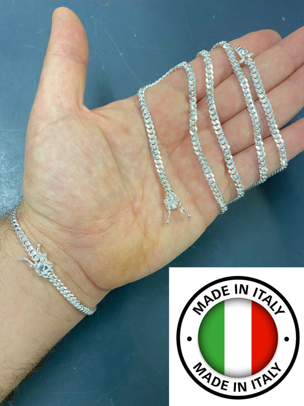 Miami Cuban Link Chain Necklace 925 Sterling Silver