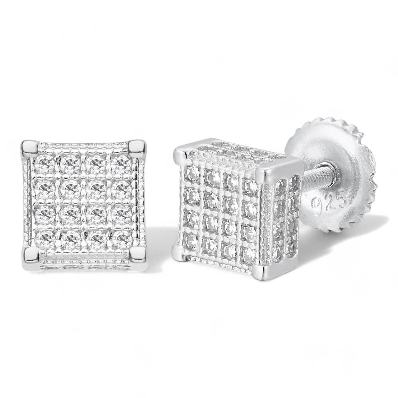 Men's Solid 925 Sterling Silver Big Diamond Solitaire RING Real Icy ...