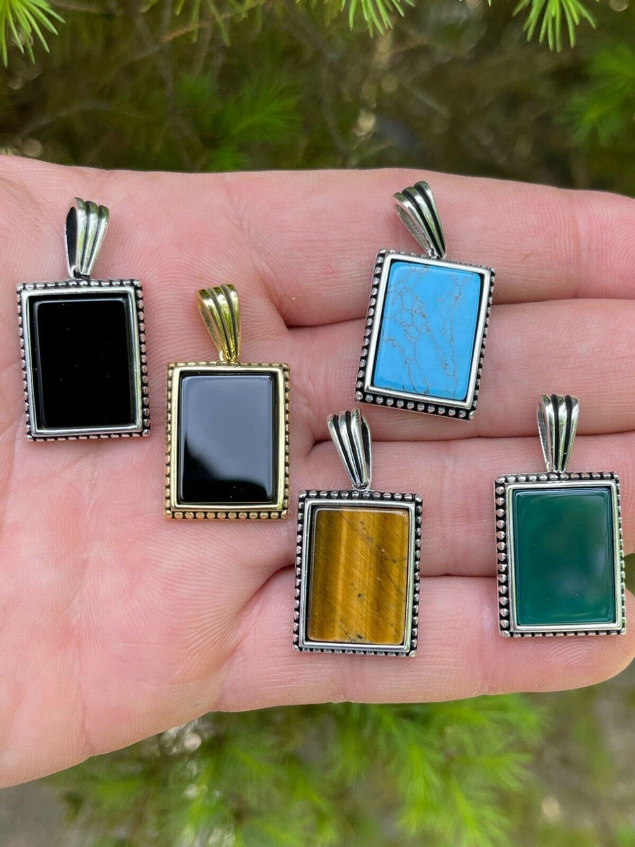 Real Solid 925 Sterling Silver Plain Men s Dog Tag Pendant Gemstone real-solid-925-sterling-silver-plain-men-s-dog-tag-pendant-gemstone