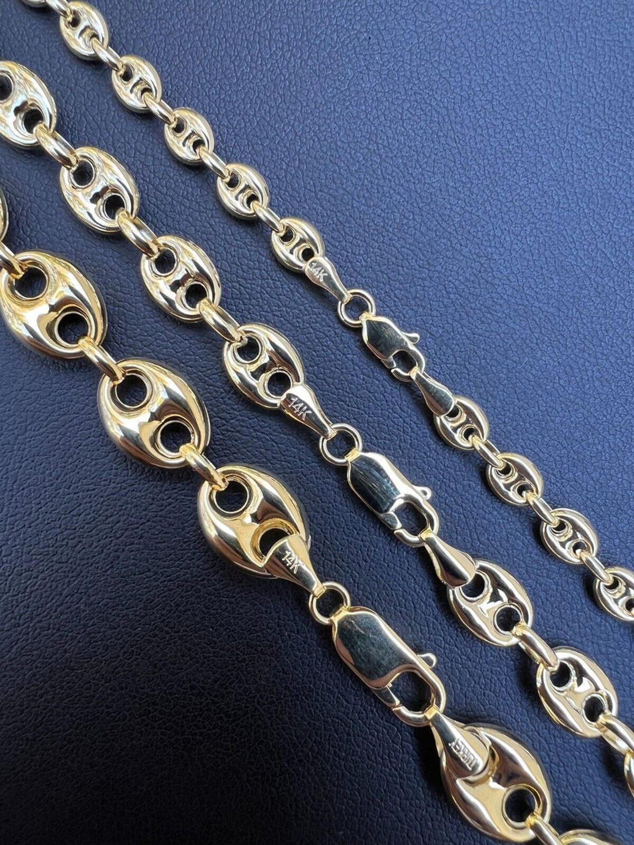 14k Hollow Real Yellow Gold Puffed Mariner Gucci Link Chain 5 9mm Thick