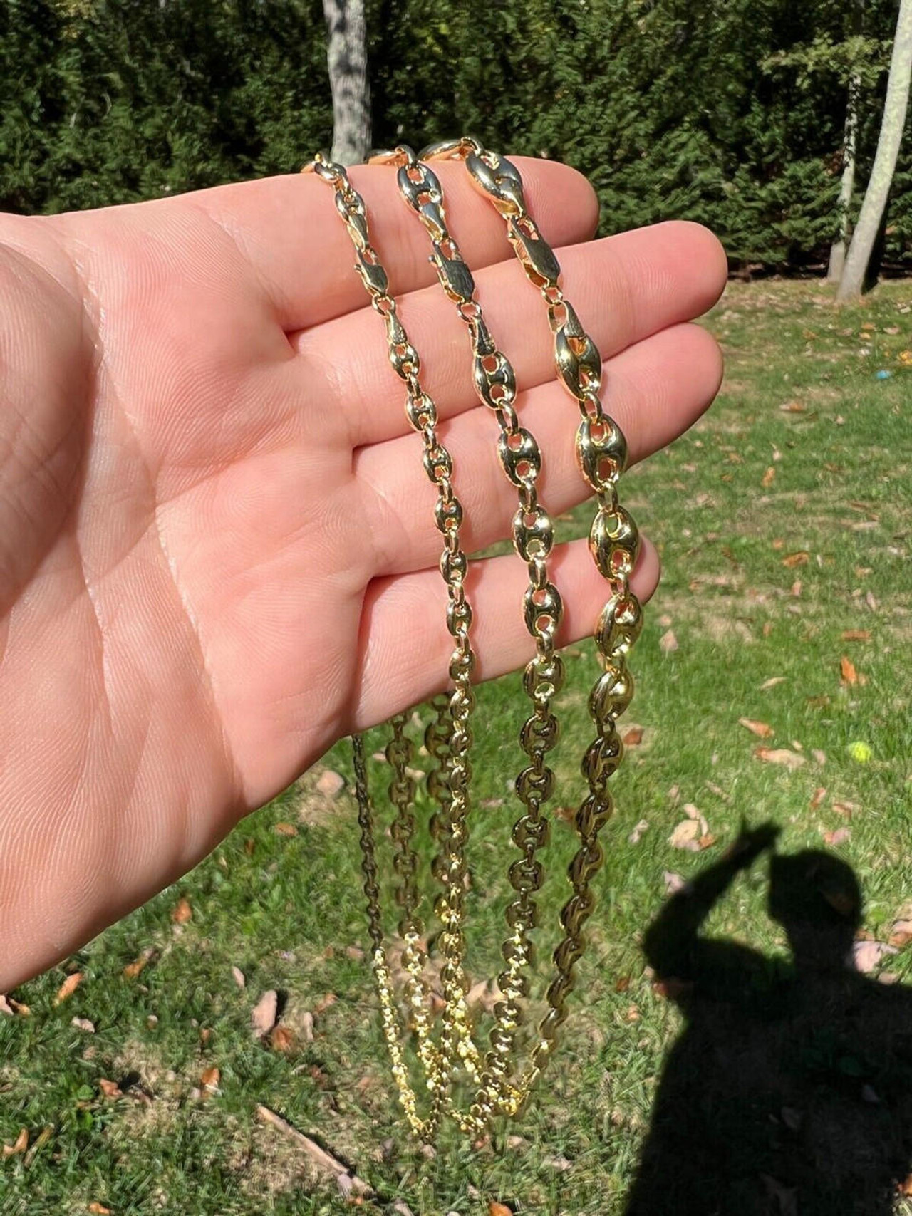 14k Hollow Real Yellow Gold Puffed Mariner Gucci Link Chain 5 9mm Thick