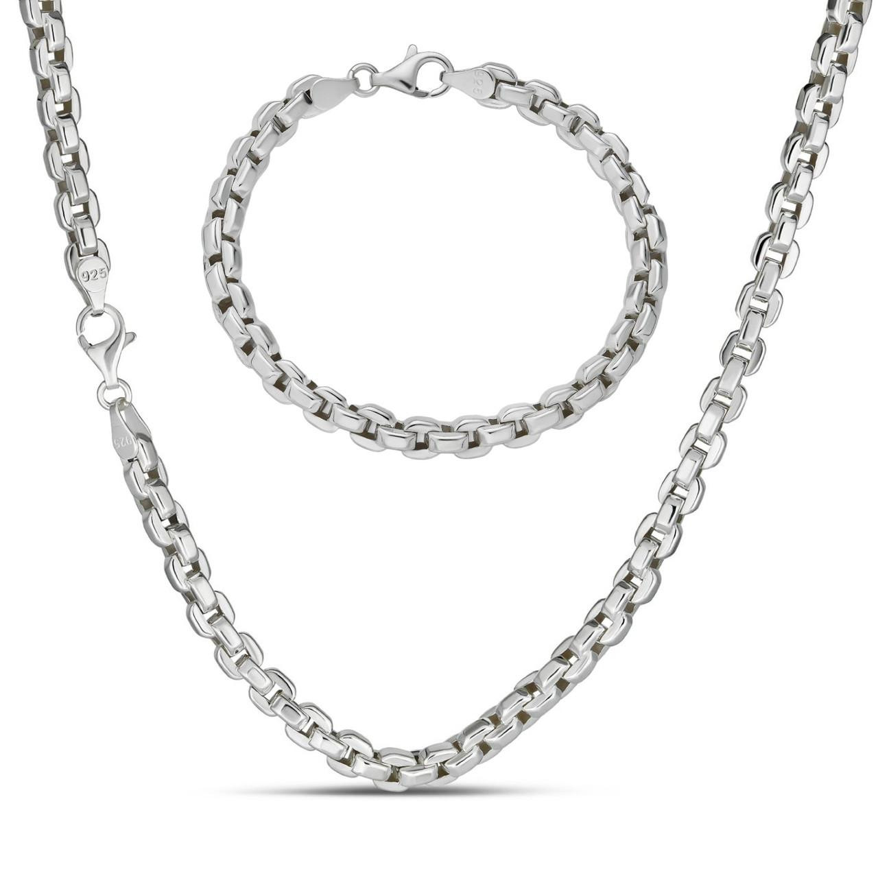 Rolo Hermes Link Real Solid 925 Sterling Silver 7mm Chain Necklace Or ...