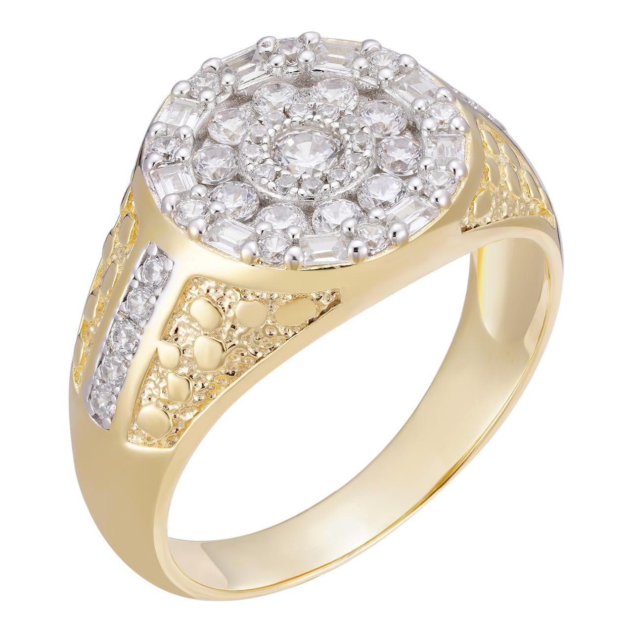 REAL Men's 14k Gold Over Solid 925 Silver Hip Hop Iced Flooded Out ...