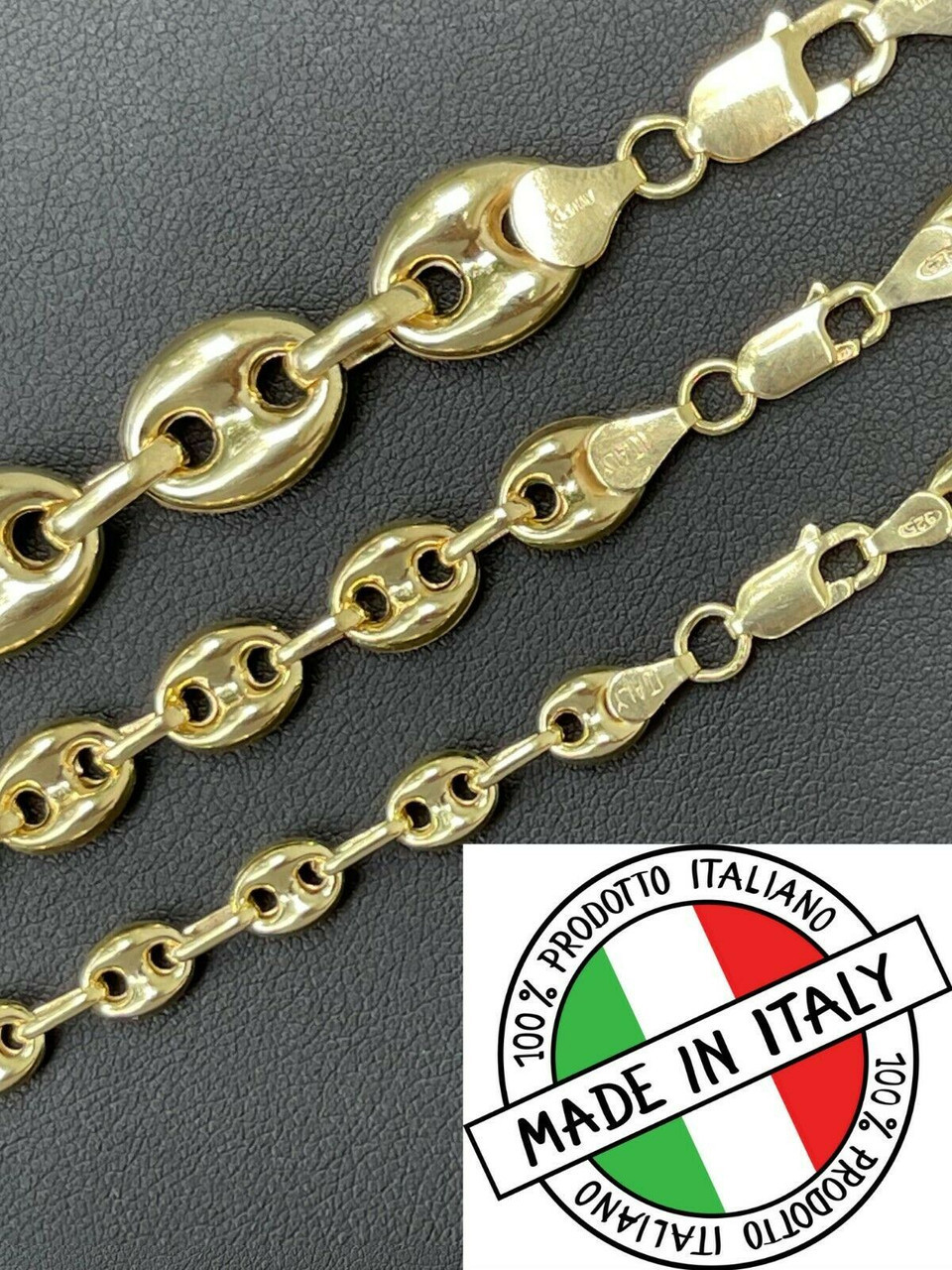 14k HOLLOW Real Yellow Gold Puffed Mariner Gucci Link Chain 5-9mm Thick ...