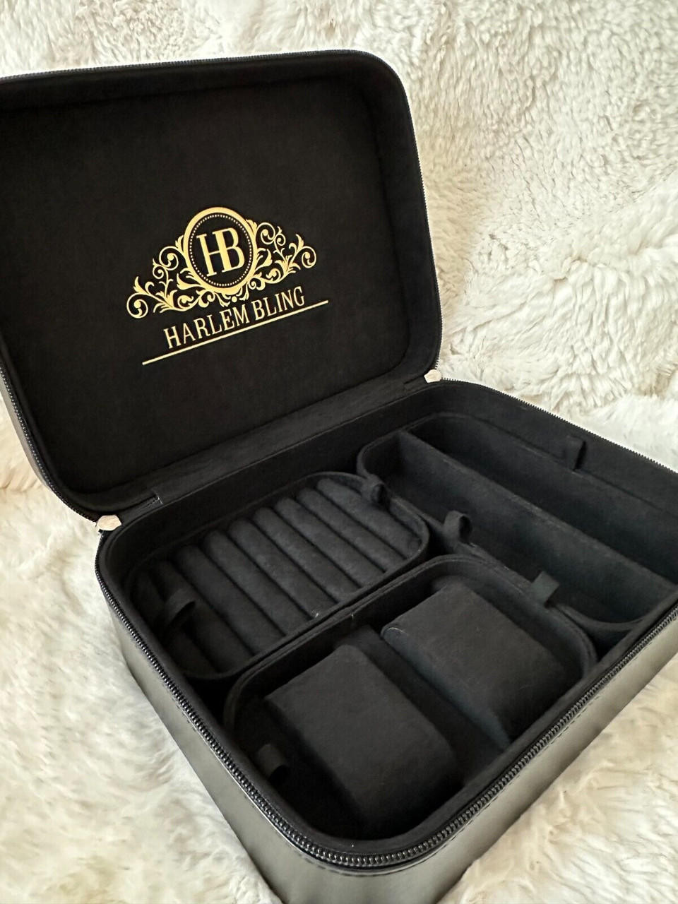 Harlembling Leather Jewelry Case - Mens Travel Jewelry Box