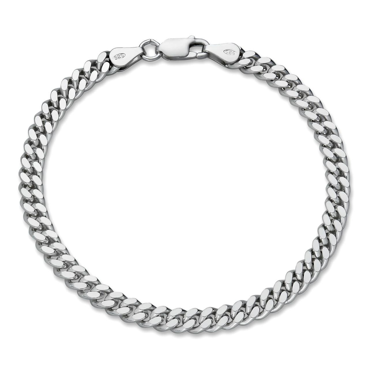 Miami Cuban Link Mens Chain Bracelet Real 925 Sterling Silver Sleek ...
