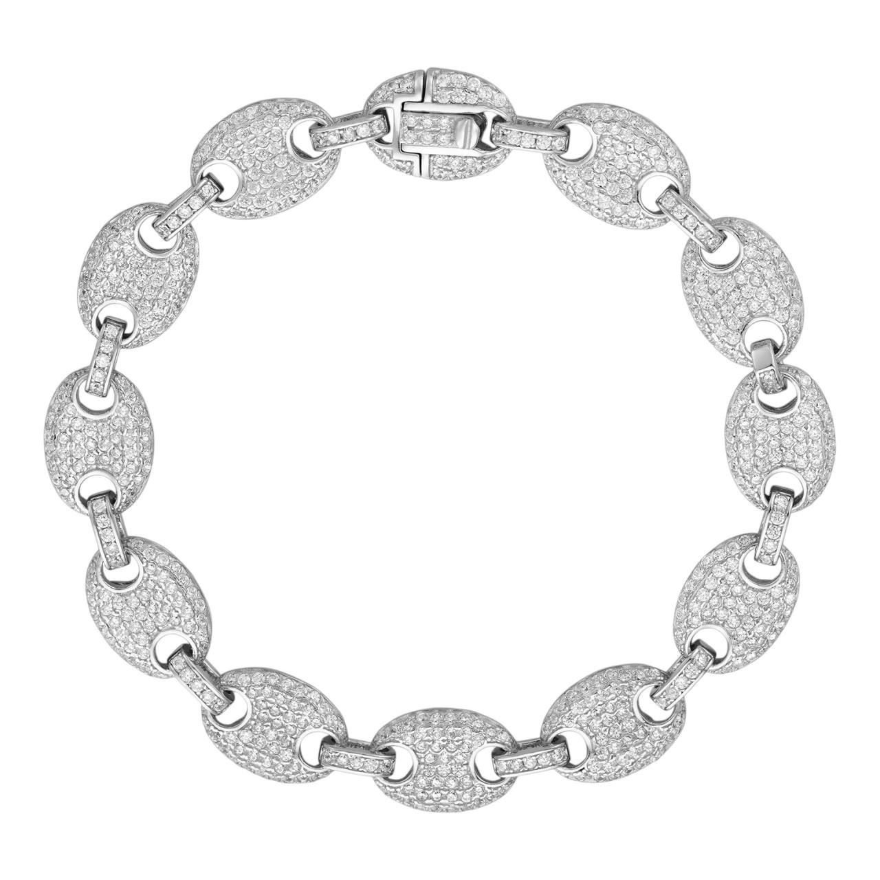 Mens 10mm Puffed Gucci Link Bracelet Real Solid 925 Sterling Silver ...