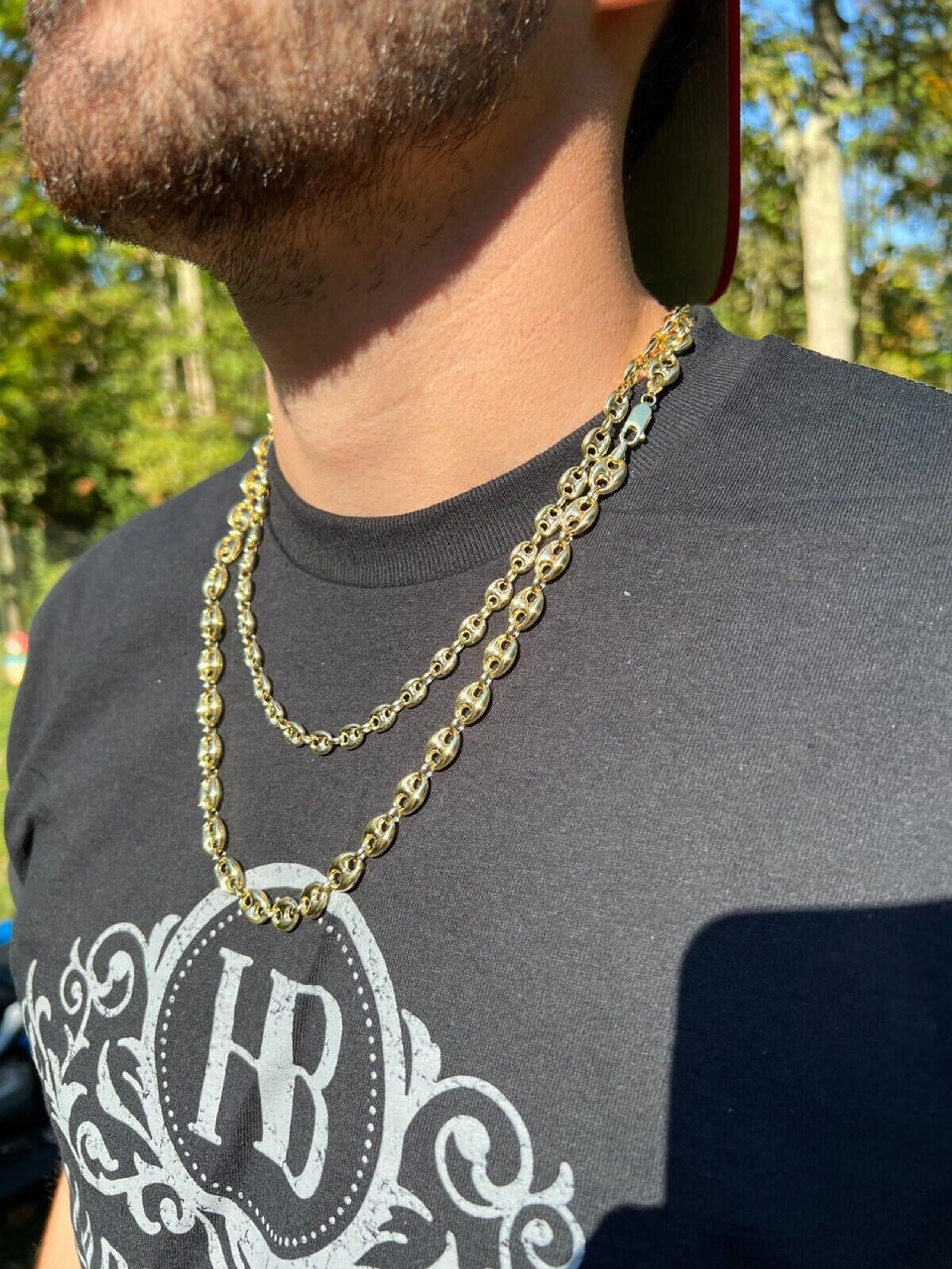 14k Hollow Real Yellow Gold Puffed Mariner Gucci Link Chain 5 9mm Thick