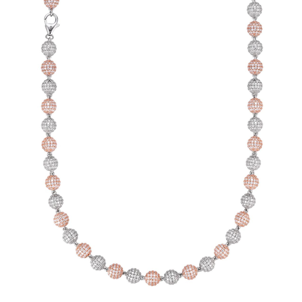 Moissanite Iced 925 Silver Moon Ball Disco Chain Necklace Passes ...