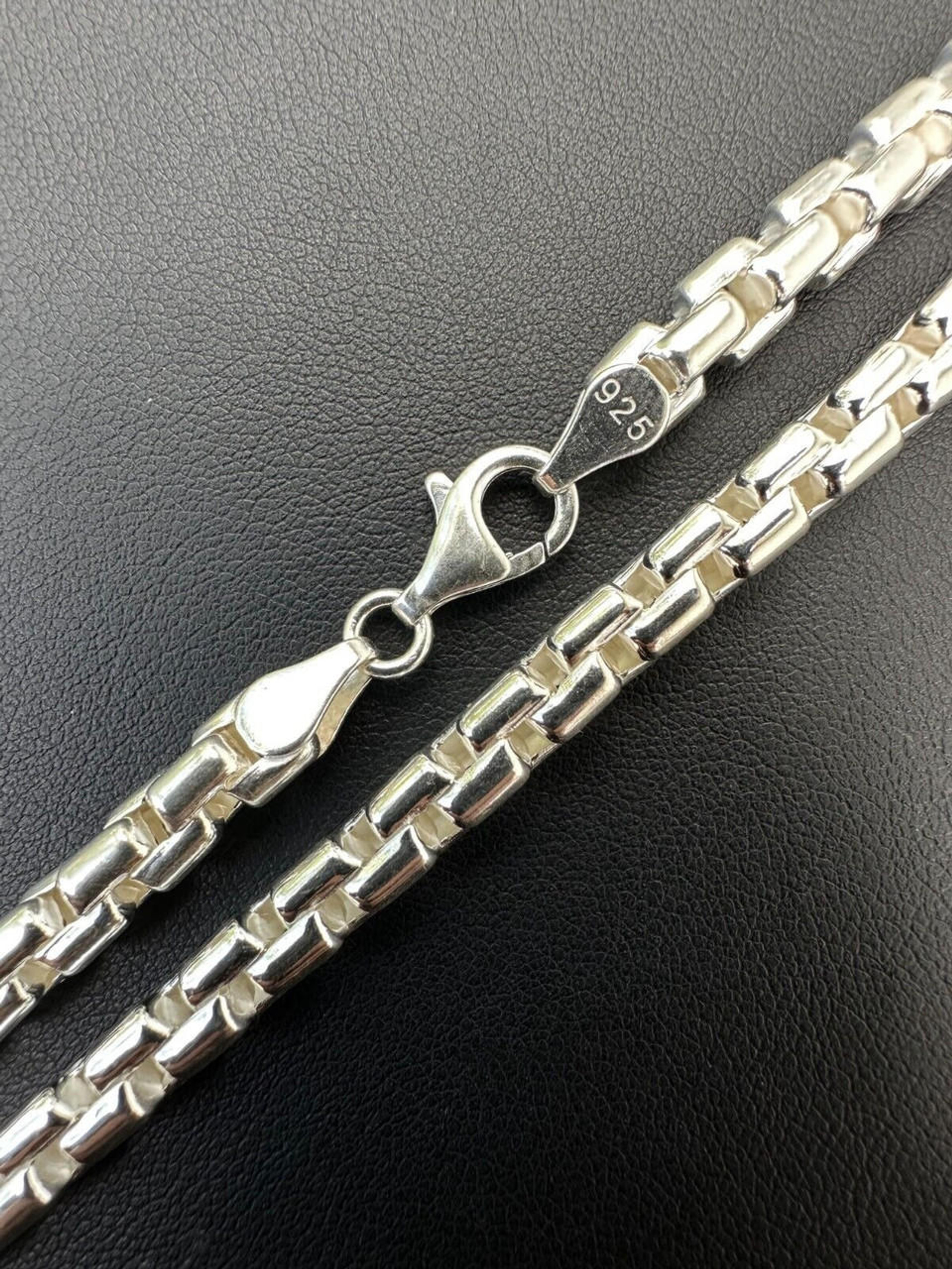 8mm 925 Sterling Silver Men Diamond Cut Rolo Hermes Link Chain Necklace ...