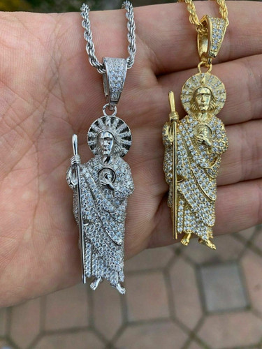 Sterling silver Saint Jude Pendant and necklace / San Judas Tadeo de ...