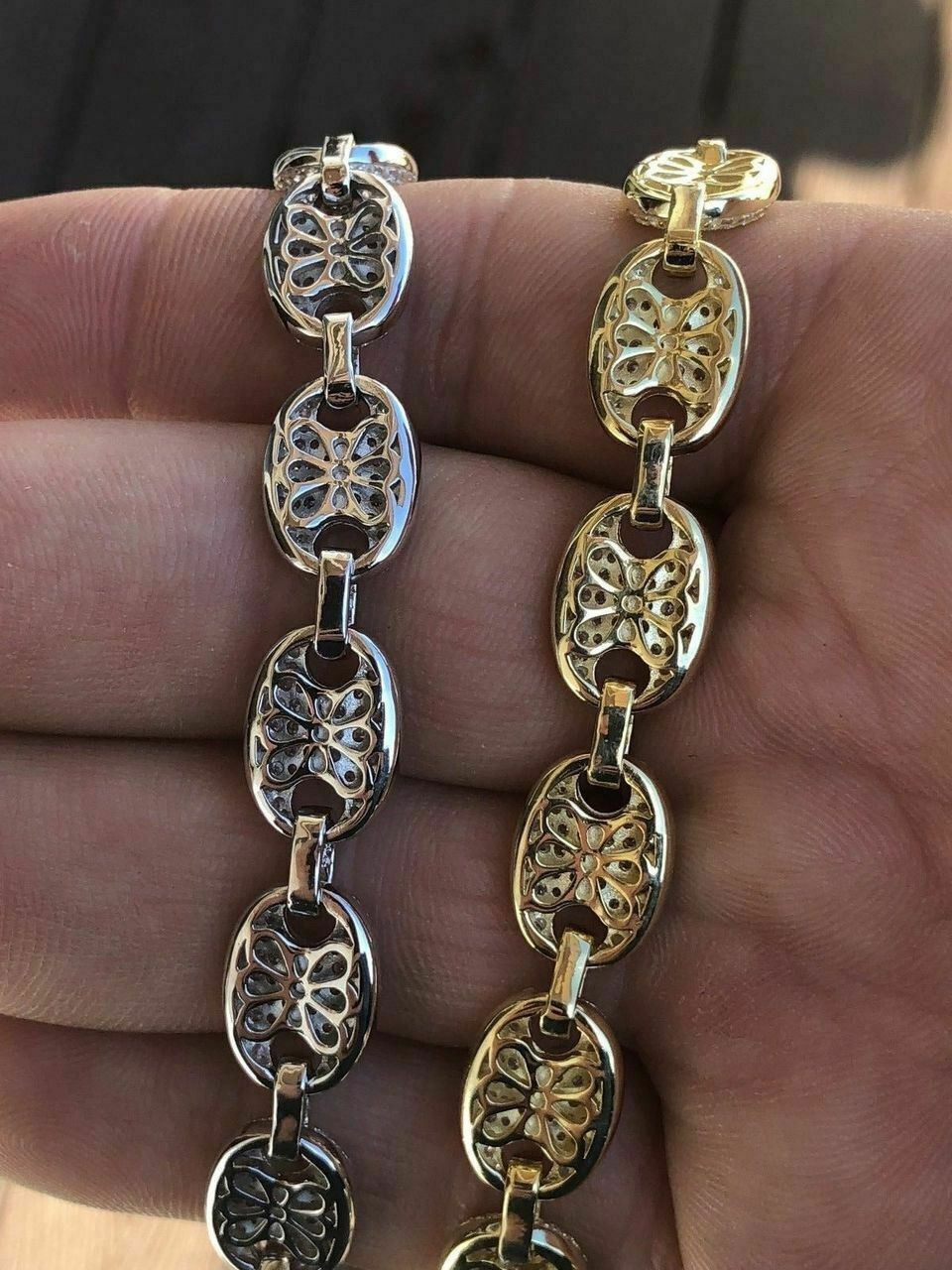 Custom Men's Mariner Gucci Link Chain ICY Lab Diamond Solid 925 Silver ...