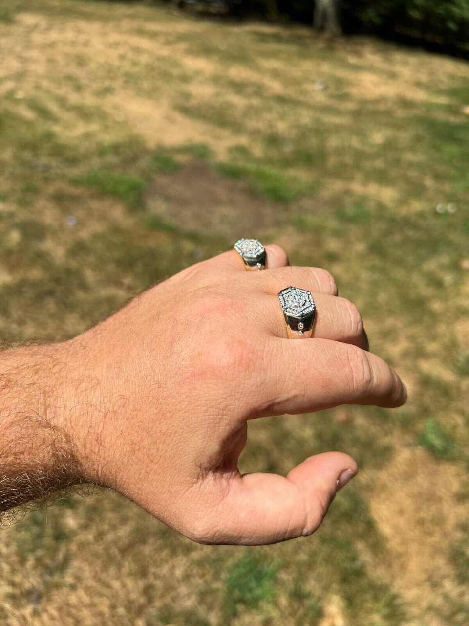 Moissanite 14k Gold Plated 925 Silver Hip Hop Iced Pinky Ring Pass ...