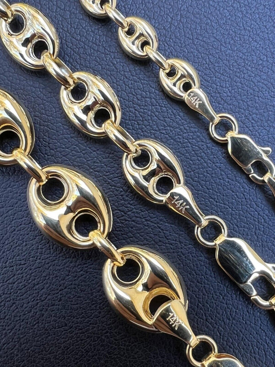 14k Hollow Real Yellow Gold Puffed Mariner Gucci Link Chain 5 9mm Thick