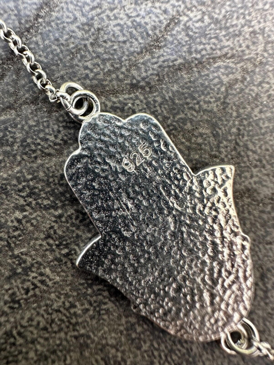 Hamsa Hand Bracelet Solid Real 925 Silver Blue Enamel Evil Eye Charm ...