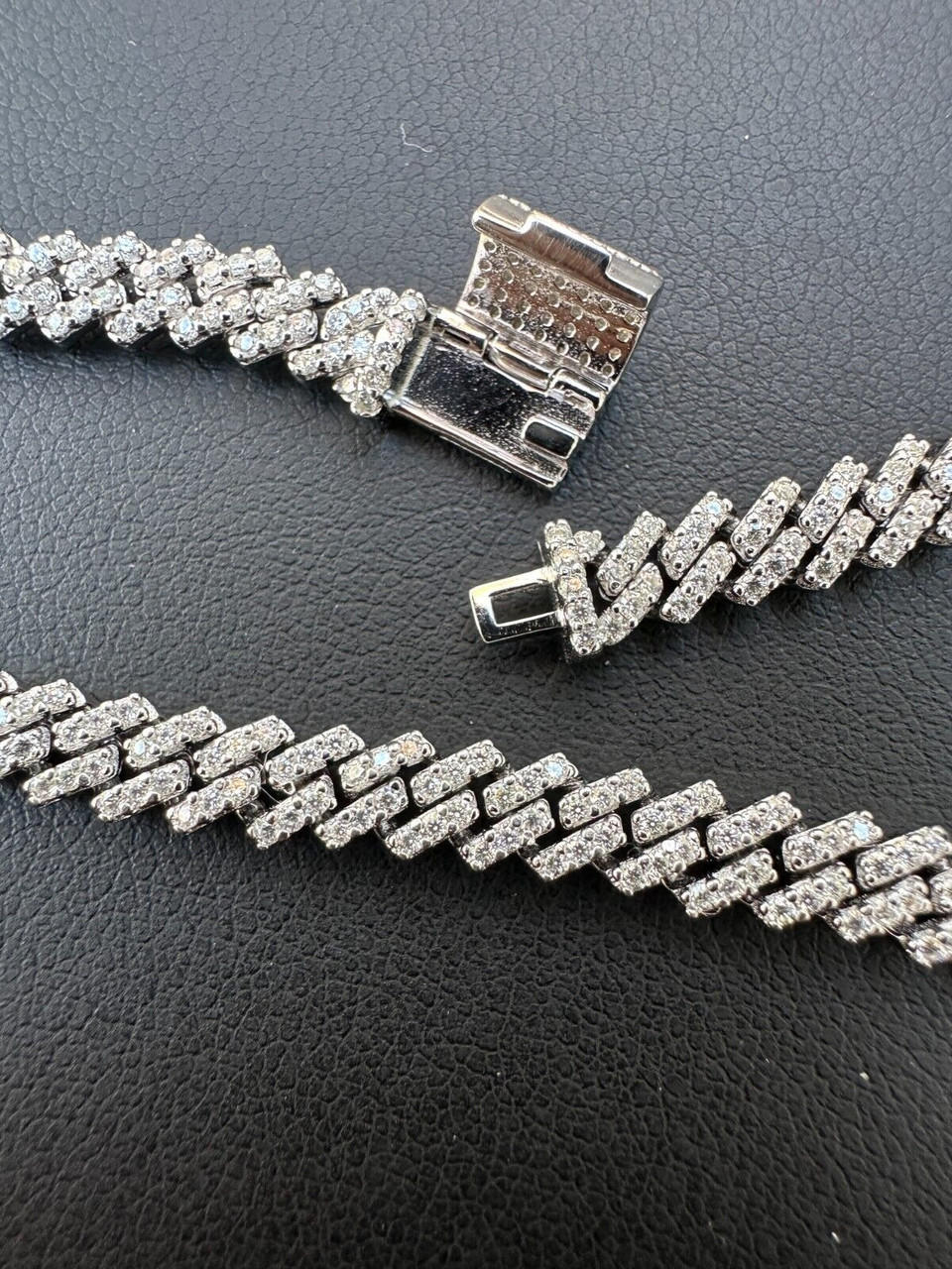 MOISSANITE Real 5mm Micro Miami Cuban Link Prong Chain Iced 925 Silver ... MOISSANITE Real 5mm Micro Miami Cuban Link Prong Chain Iced 925 Silver ...