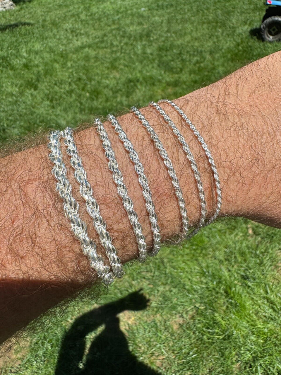 Real Solid 925 Sterling Silver Rope Bracelet 2mm-6mm Men's Women's 6-9"