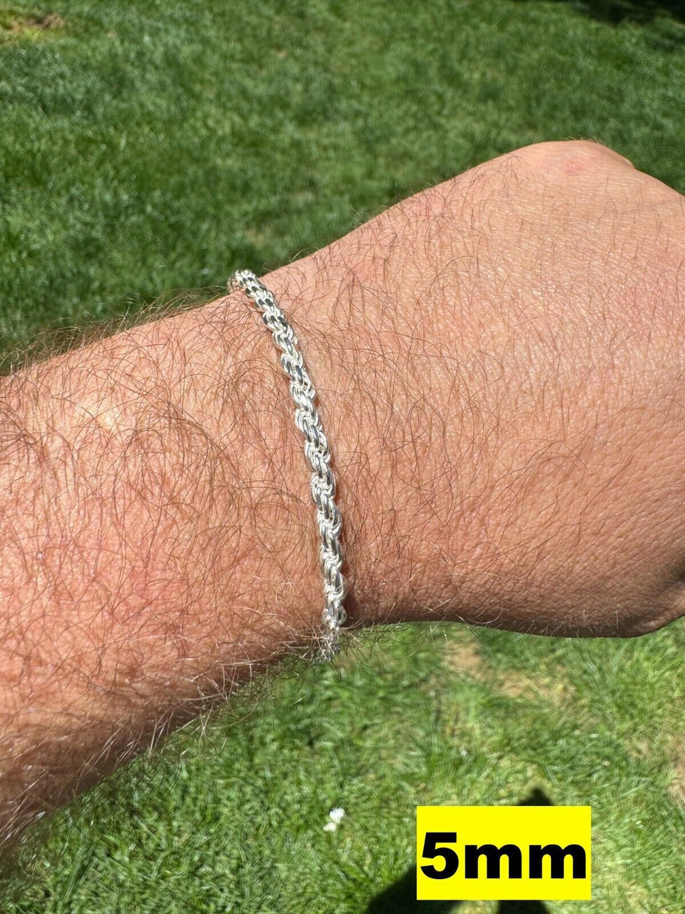 Real Solid 925 Sterling Silver Rope Bracelet 2mm-6mm Men's Women's 6-9"