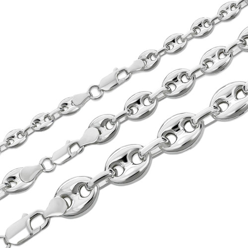 925 Sterling Silver Puffed Gucci Mariner Link Chain Necklace Or ...