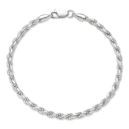 Real Solid 925 Sterling Silver Rope Bracelet 2mm-6mm Men's Women's 6-9"