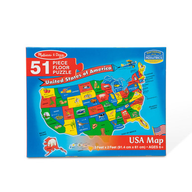 USA Map Floor Puzzle 51pc - Smart Toys and Books