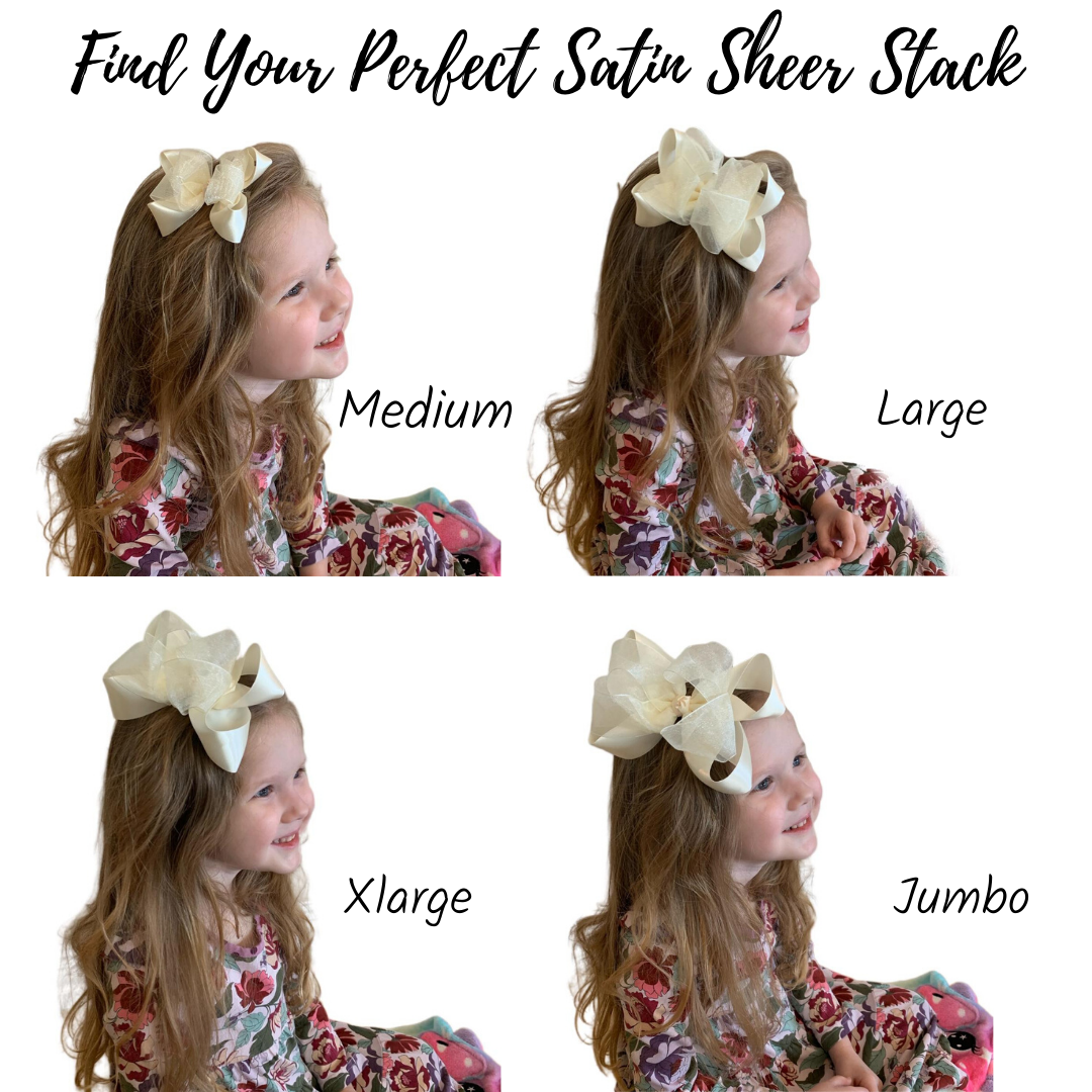 Satin Sheer Stack Hairbows by One Stop Bow Shop
