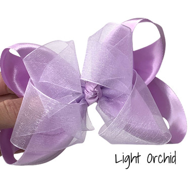 Satin Sheer Stack Hairbows by One Stop Bow Shop