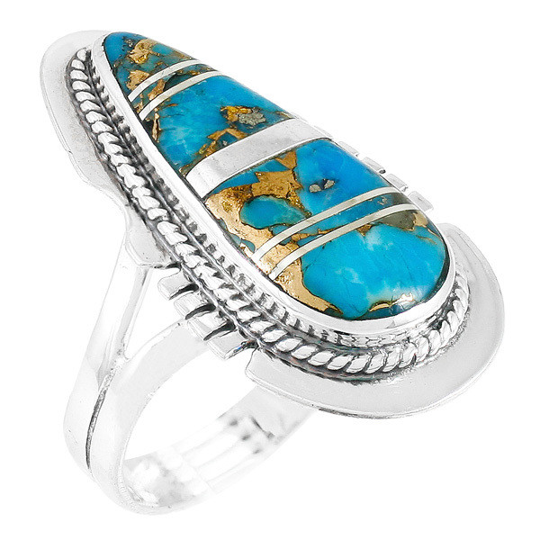 Matrix Turquoise Ring Sterling Silver Size 9 - Imperfect Society
