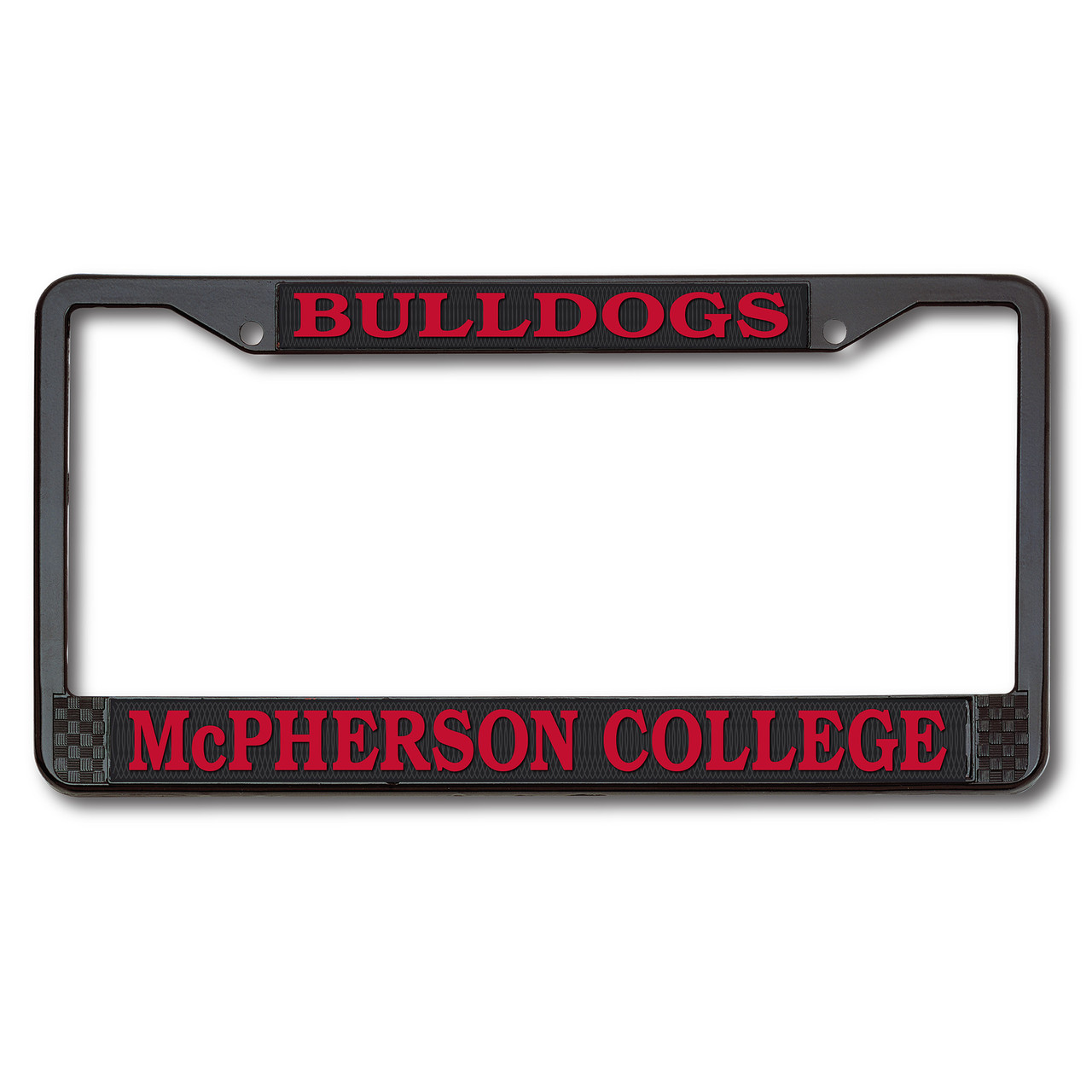 Black Metal Tag Frame - McPherson College Bulldog Store