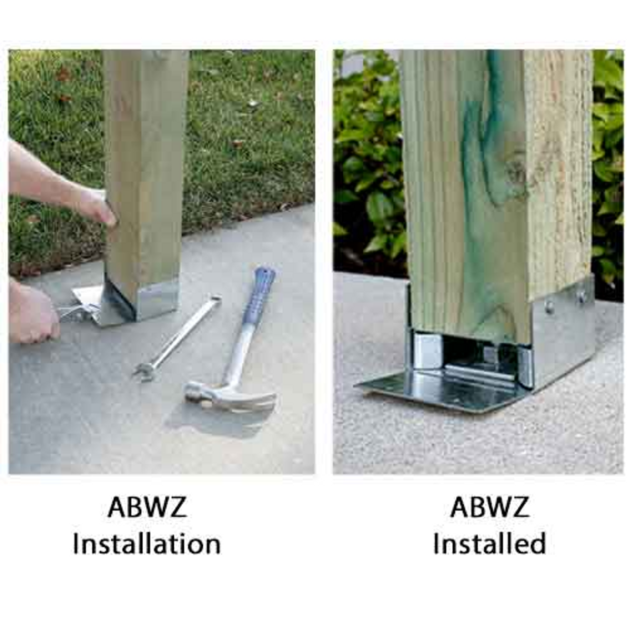 Simpson Strong-Tie ABW ZMAX Adjustable Post Base (Nominal and Rough Cut ...